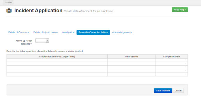 Incident – EasyHR Knowledge base