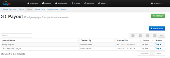 Performance – Payout – EasyHR Knowledge base
