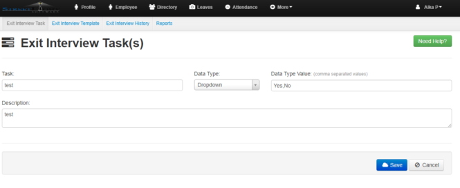 Exit Interview – Exit Interview Task – EasyHR Knowledge base