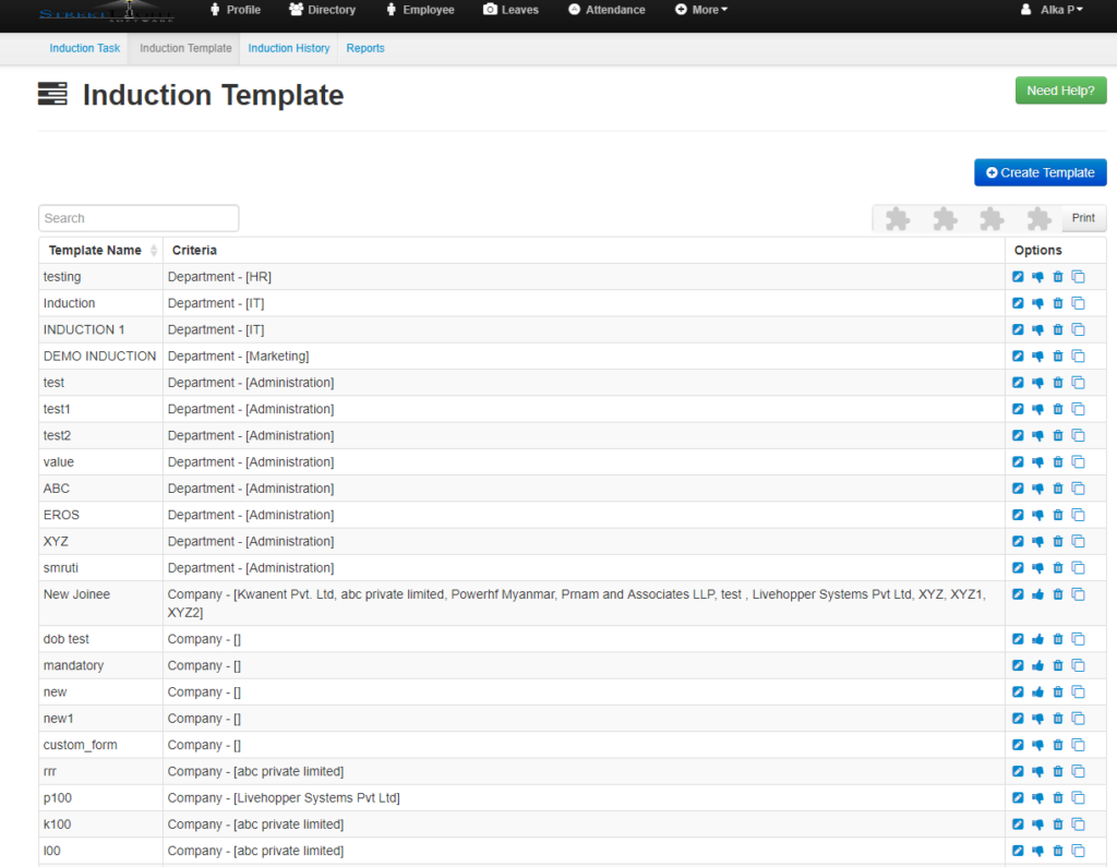 Induction – Induction Template – EasyHR Knowledge base