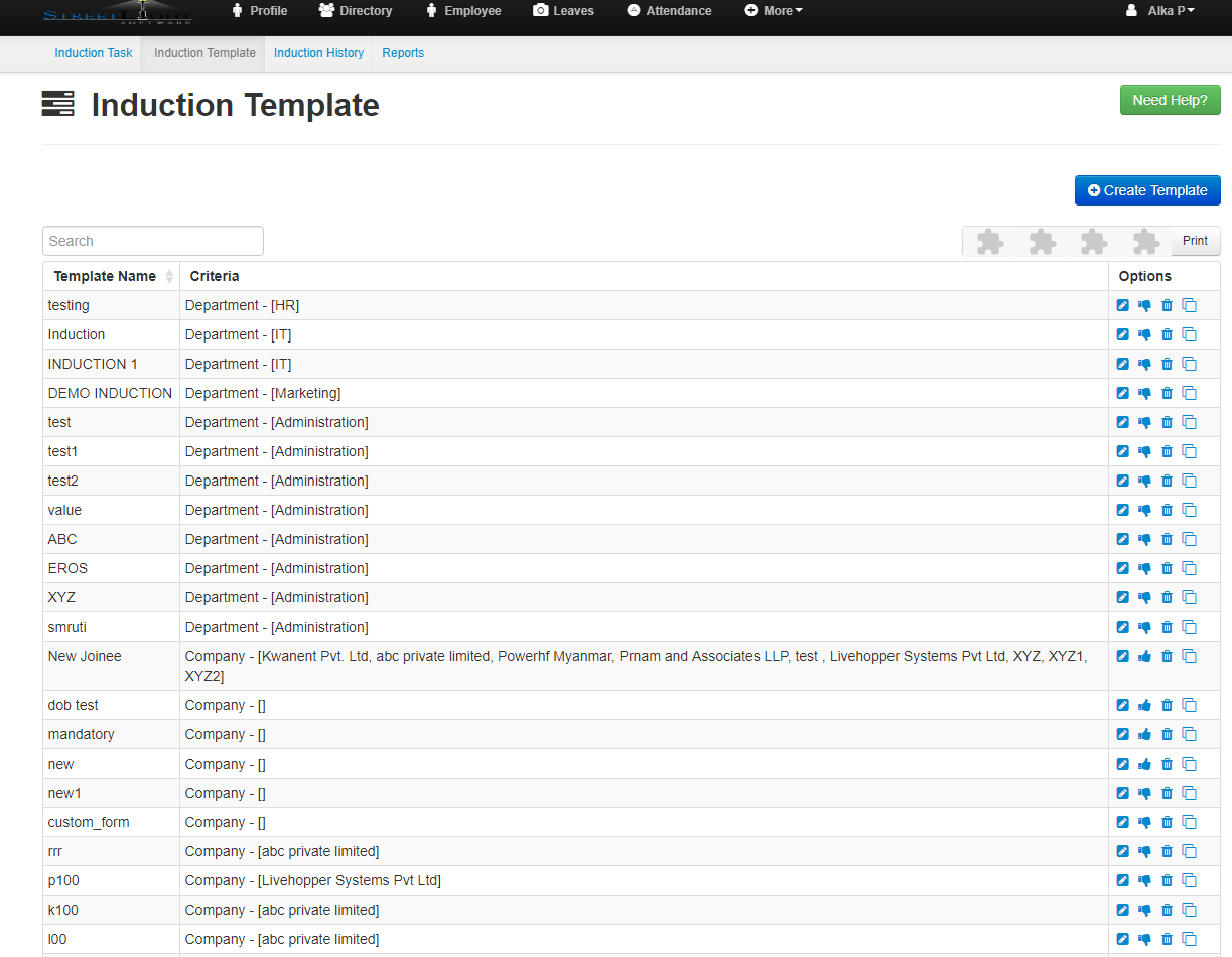 Induction – Induction Template – EasyHR Knowledge base