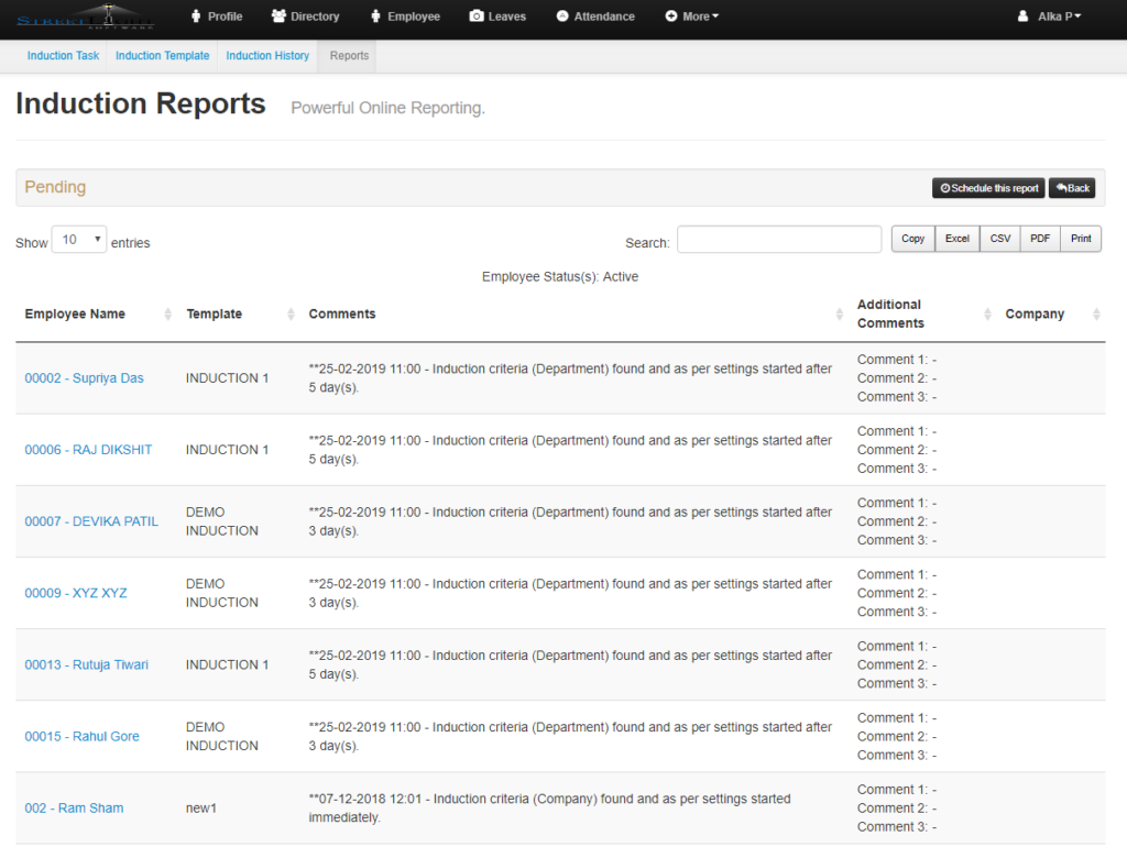 Induction – Report – EasyHR Knowledge base
