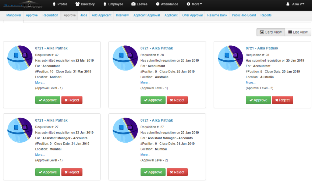 Recruitment – Approve, History – EasyHR Knowledge base