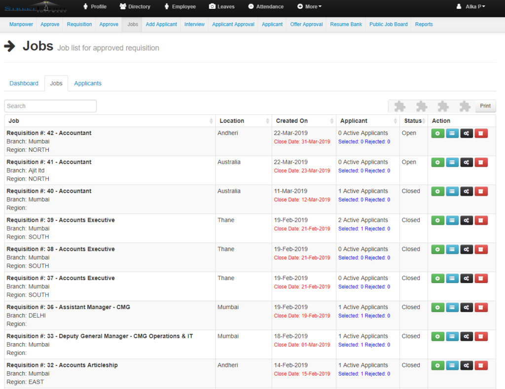 Recruitment – Jobs,Dashboard,Applicant – EasyHR Knowledge base