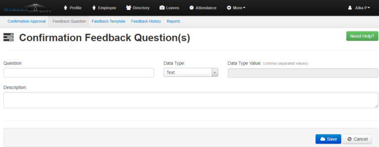 Employee Confirmation – Feedback Question – EasyHR Knowledge base
