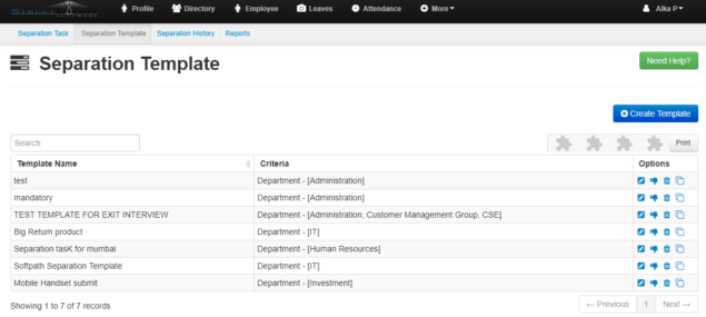 Separation – Template – EasyHR Knowledge base