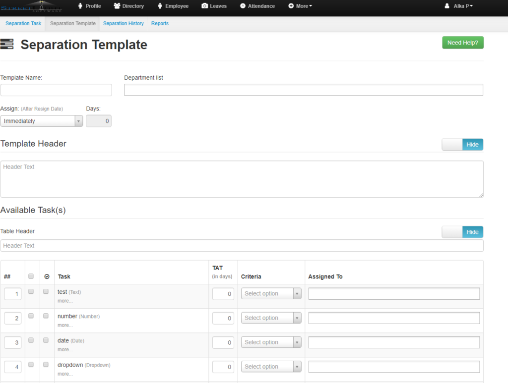 Separation – Template – EasyHR Knowledge base