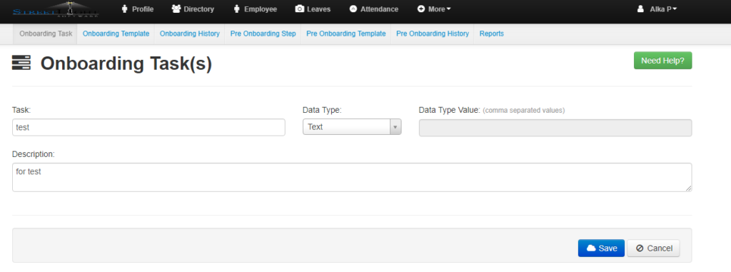On-boarding – Task – EasyHR Knowledge base