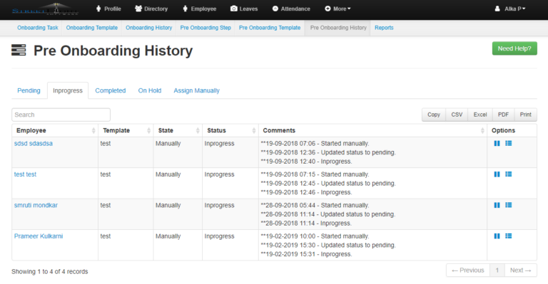 On Boarding – Pre OnBoarding History – EasyHR Knowledge base