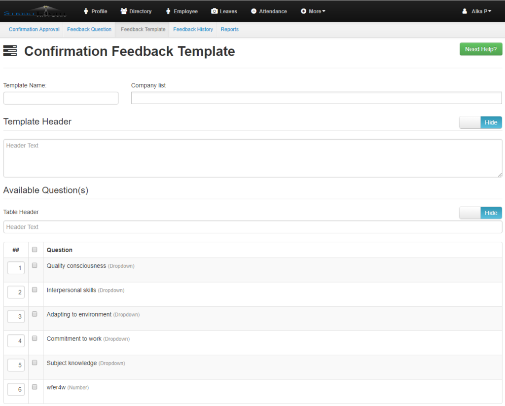 Employee Confirmation – Feedback Template – EasyHR Knowledge base