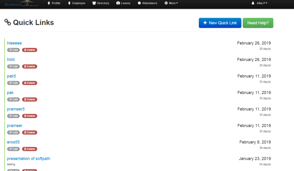 Quick Links – EasyHR Knowledge base