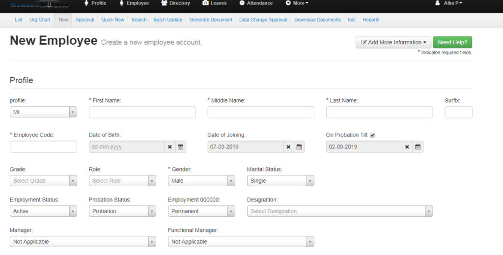 Employee – New – EasyHR Knowledge base