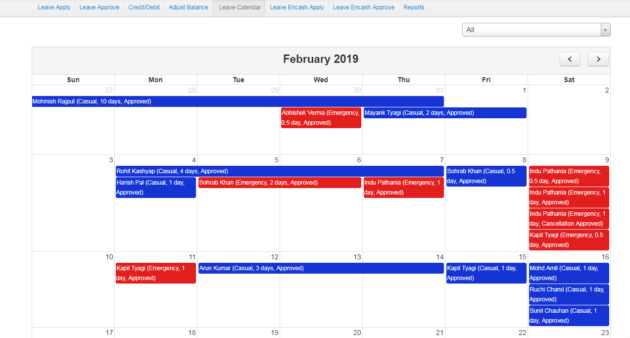 Leaves – Calendar – EasyHR Knowledge base