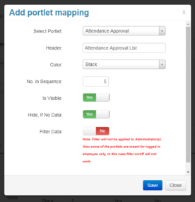 Settings /Dashboard /Portlets Mapping – EasyHR Knowledge base