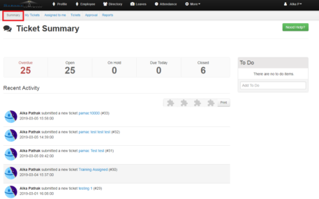 Helpdesk – Summary – EasyHR Knowledge base