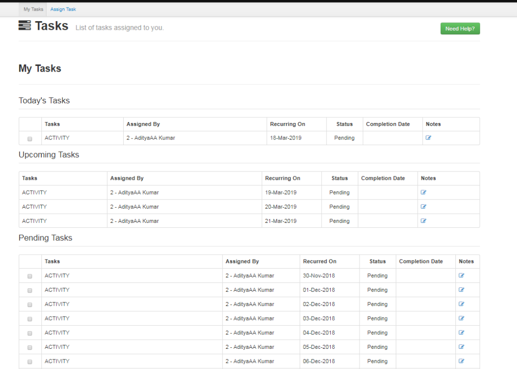 Task – My Task – EasyHR Knowledge base