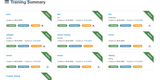 Training – Summary – EasyHR Knowledge base