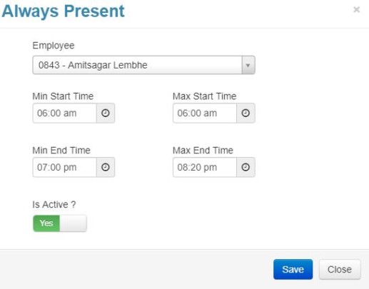 Settings /Attendance /Always Present – EasyHR Knowledge base