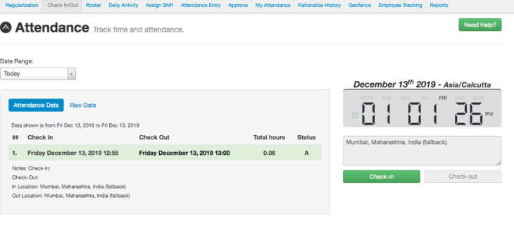 How To Punch Attendance From Web Application – EasyHR Knowledge base